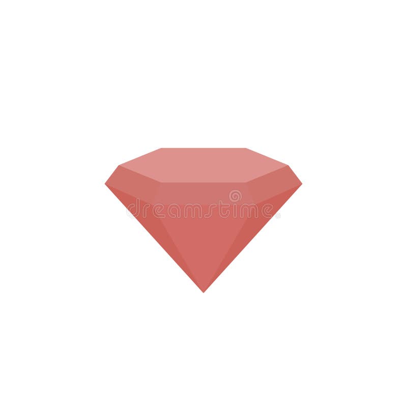 Red Diamond Icon Vector in Flat Style. Expensive Gemstone Symbol ...