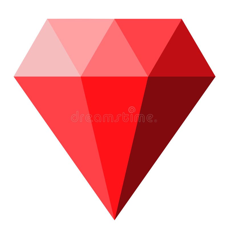 Red Diamond Icon on White Background. Diamond Sign. Flat Style. Red ...