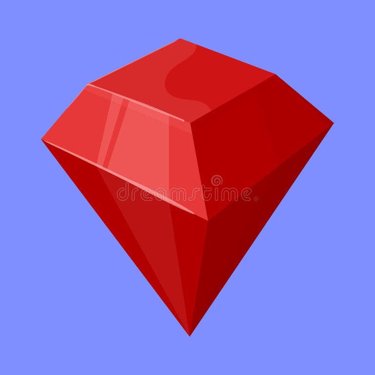 Red Diamond Illustration Vector. Red Ruby Game Icon Currency Vector ...