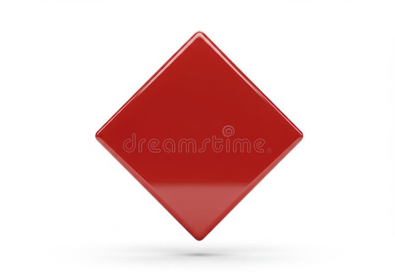 Red Diamond Shape Floating on White Background 3d Render Stock ...