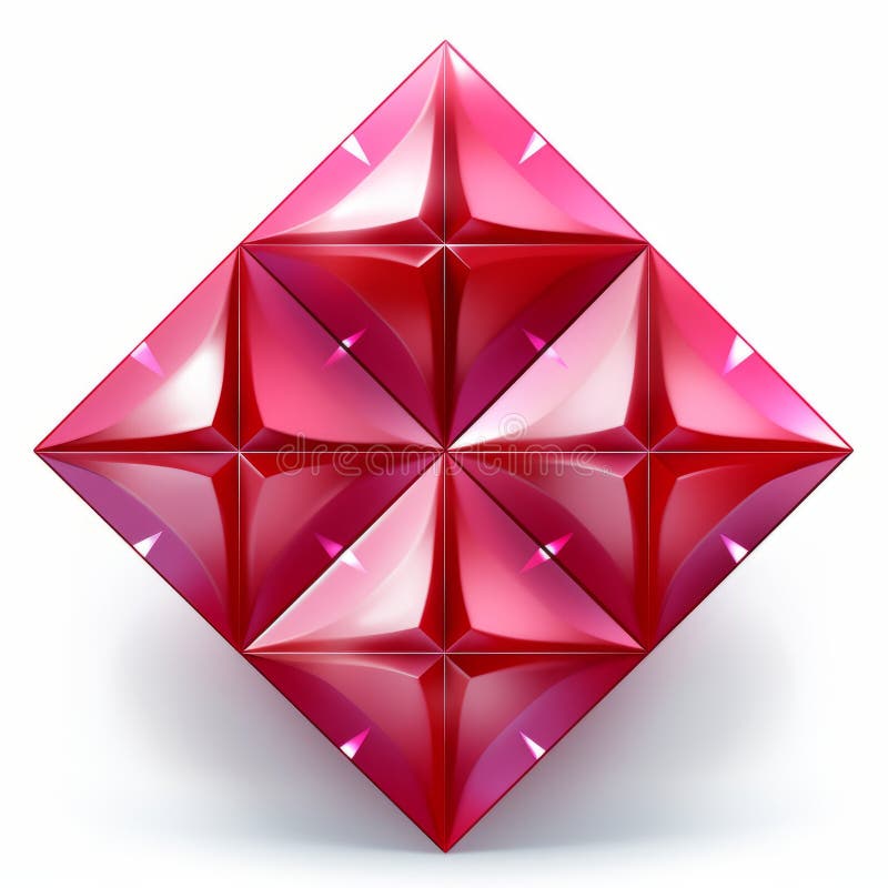 A Red Diamond Shaped Object on a White Background Stock Illustration ...