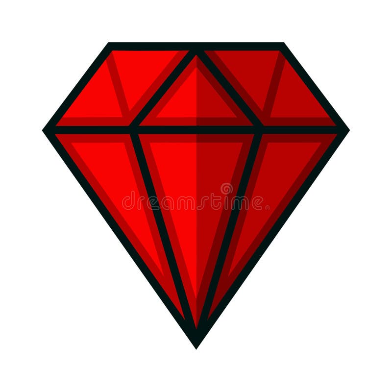 Red Diamond Vector Illustration Icon. Stock Vector - Illustration of ...