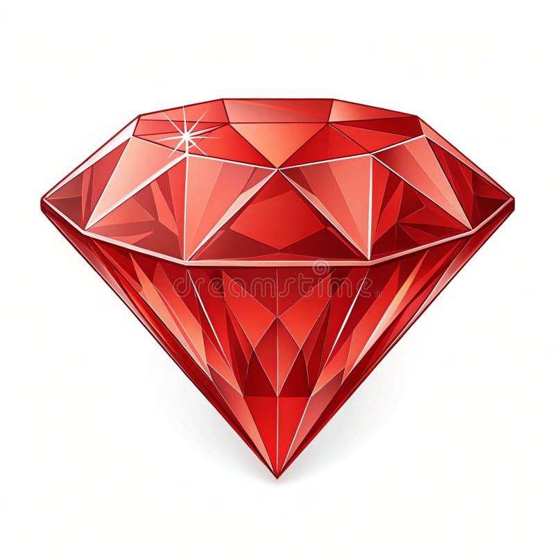 Red Diamond on White Background Stock Illustration - Illustration of ...