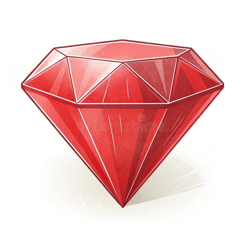Red Diamond on White Background Stock Illustration - Illustration of ...