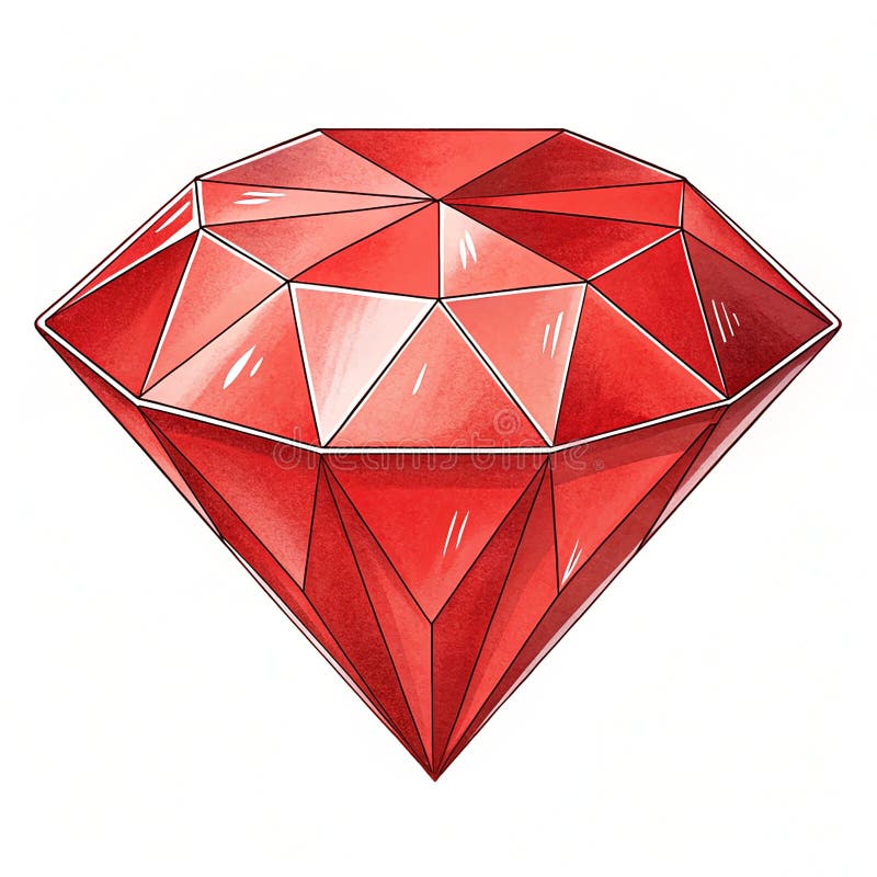 Red Diamond on White Background Stock Illustration - Illustration of ...