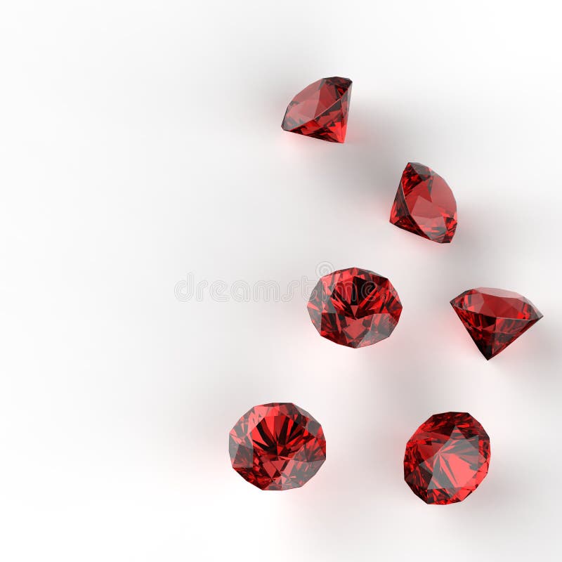 Red Diamonds 3d Composition Stock Illustration - Illustration of render ...