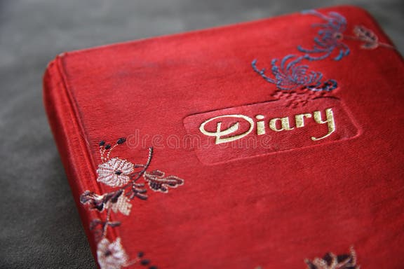 Red Diary Book Cover stock image. Image of used, thread - 3090559