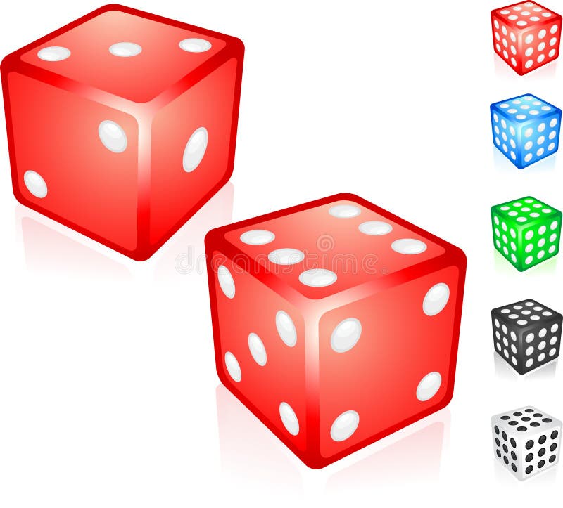 Red Dice Collection stock illustration. Illustration of casino - 12393198