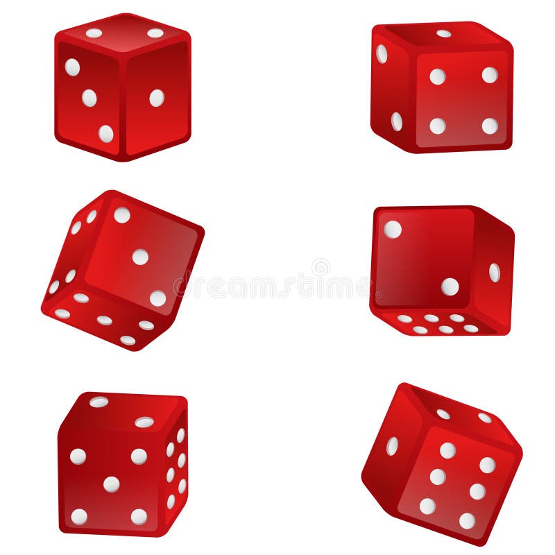 Red Dice 3D Icons Vector Illustration Design Stock Vector ...