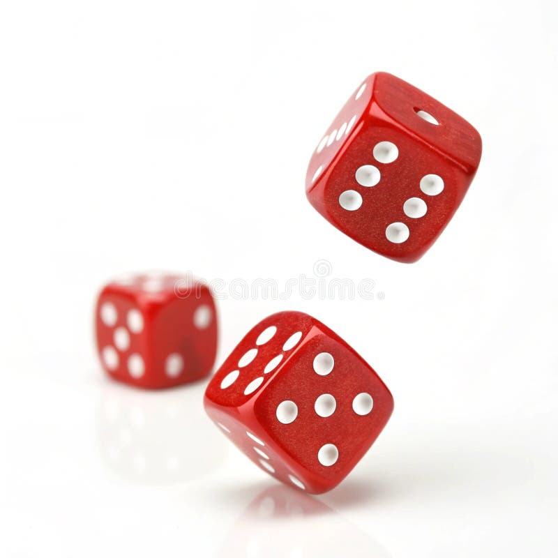 Red Dice Falling Out of a Black Dice Cup Stock Illustration ...