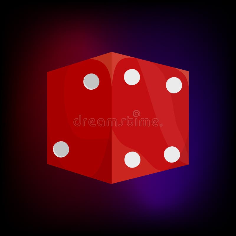 Red Dice Icon in Cartoon Style Stock Illustration - Illustration of ...