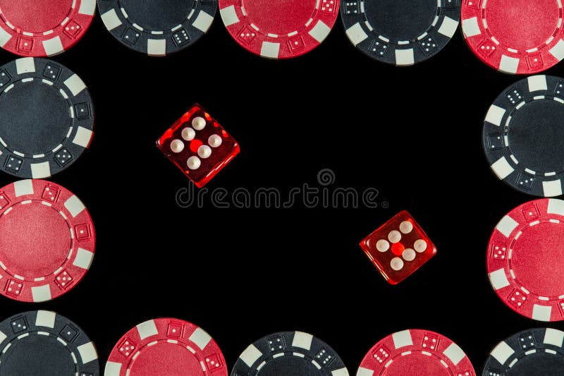 Red Dice with a Maximum Winning Combination of Twelve in Craps on Black ...