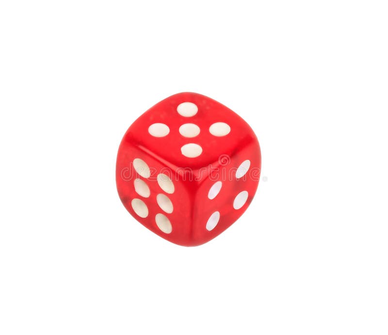 Red Dice with Number Five on the Top on White Background Stock Photo ...
