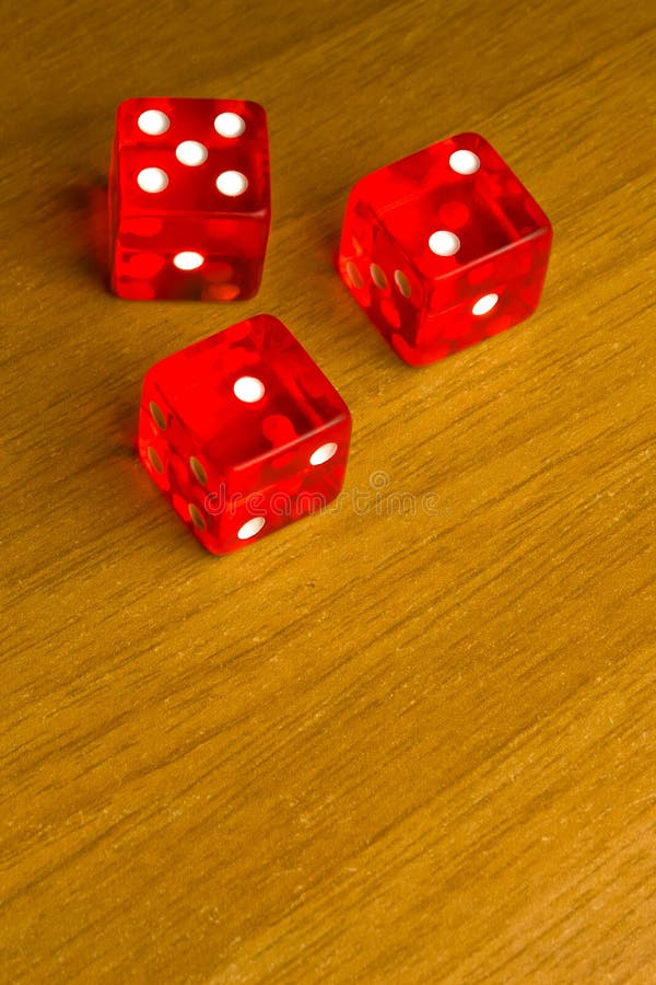 Red Dice on Old Wood Black Table with Space for Text Stock Image ...