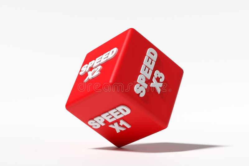 Red Dice Rolling with Different Speed Levels. Speed Control Concept ...