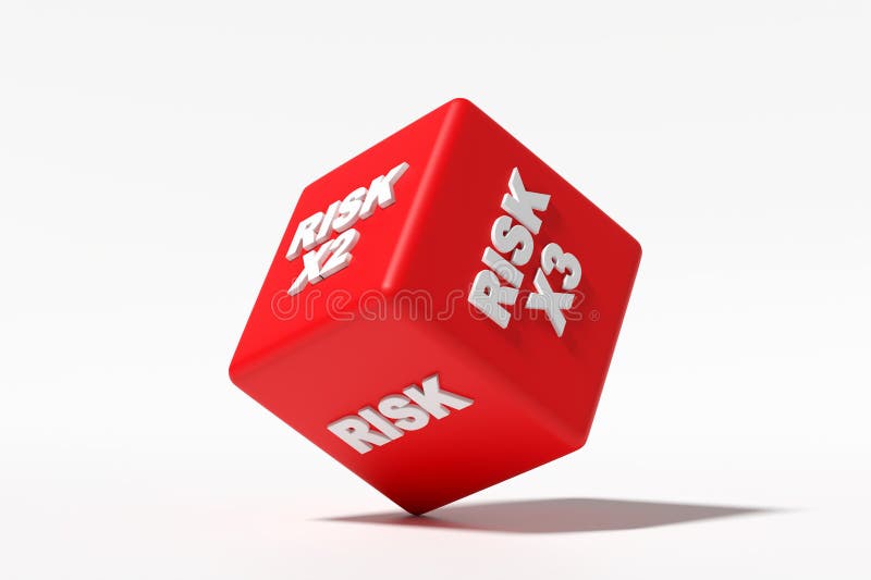 Red Dice Rolling with Risk Levels Stock Illustration - Illustration of ...