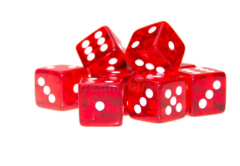Red Dice Scattered with Different Numbers Stock Image - Image of casino ...