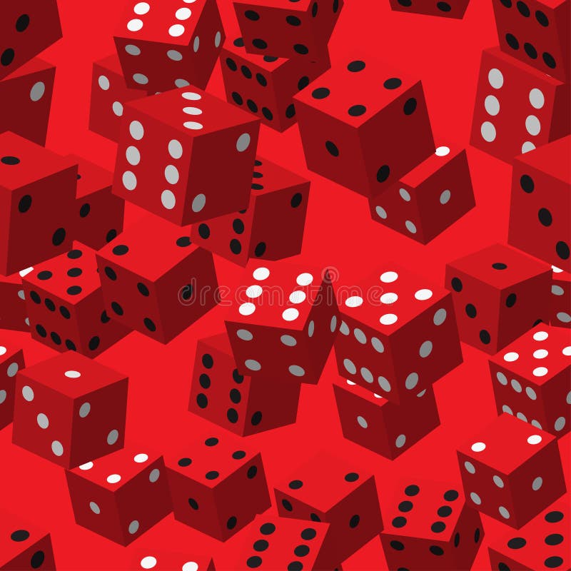 Red Dice Seamless Pattern stock vector. Illustration of dice - 110147833