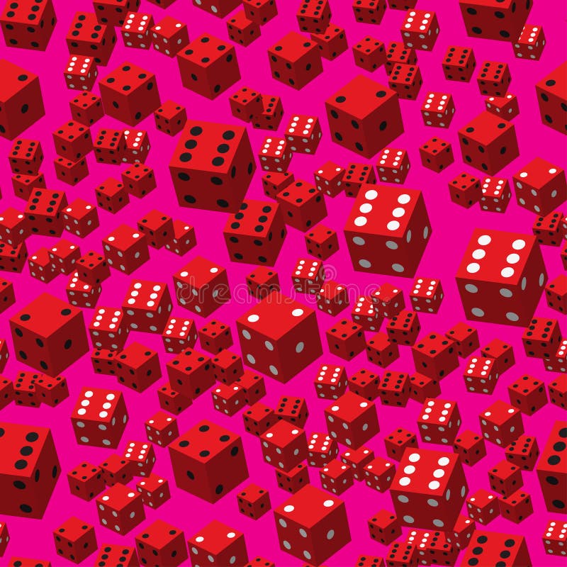 Red Dice Seamless Pattern, 3D Illustration Stock Vector - Illustration ...