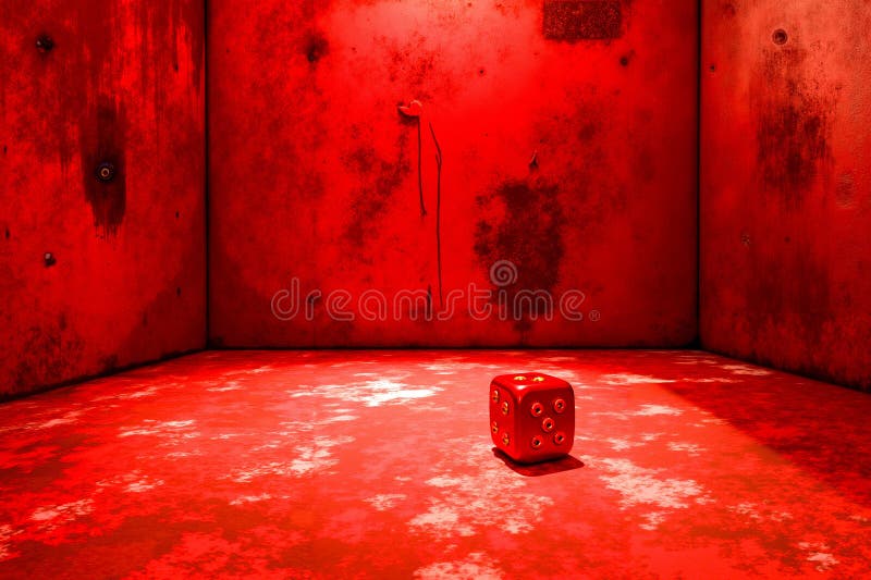 A Red Dice Sitting on a Red Floor in a Room Stock Photo - Image of ...