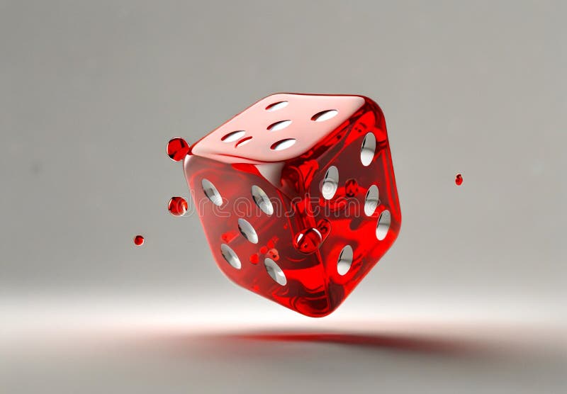 Red Dice Spinning on a White Background. 3d Rendering Stock Photo ...