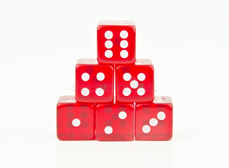 Six red dice stacked up stock photo. Image of luck, dice - 27121438