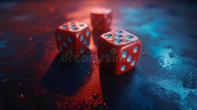 The Red Dice on Table.AI Generated Image Stock Photo - Image of spots ...