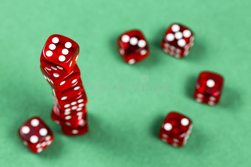 Red dice on table stock photo. Image of excitement, closeup - 178900514