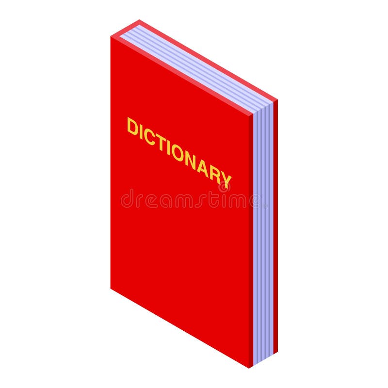 Red Dictionary Standing Upright Isometric Illustration Stock ...