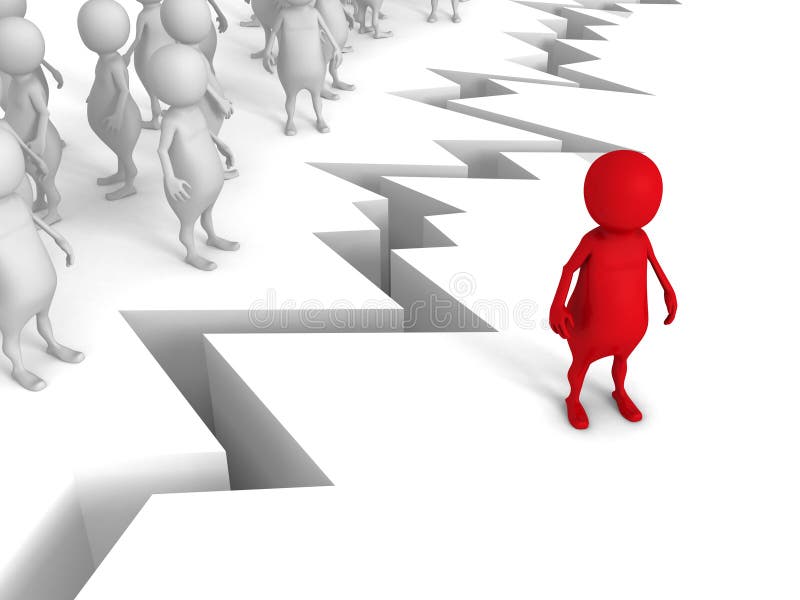 Red Different 3d Man Out from White Crowd Stock Illustration ... Red Different 3d Man Out from White Crowd Stock Illustration ...