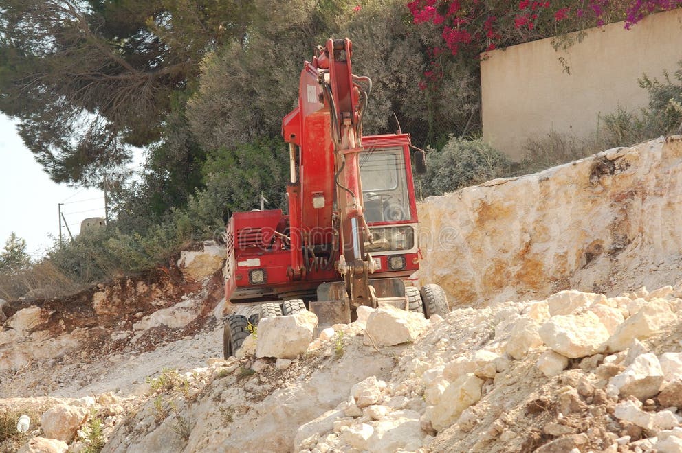 Red digger stock photo. Image of crane, ground, construct - 1046912