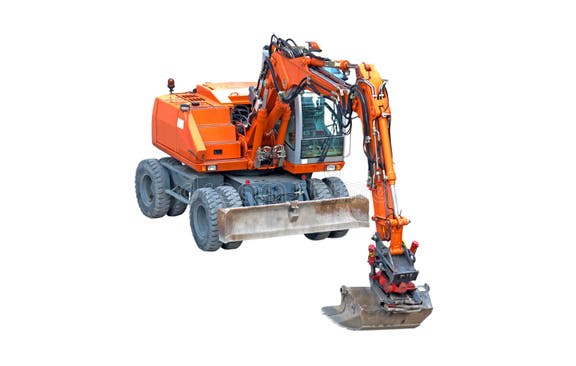 Red digger stock photo. Image of machinery, excavation - 12928928