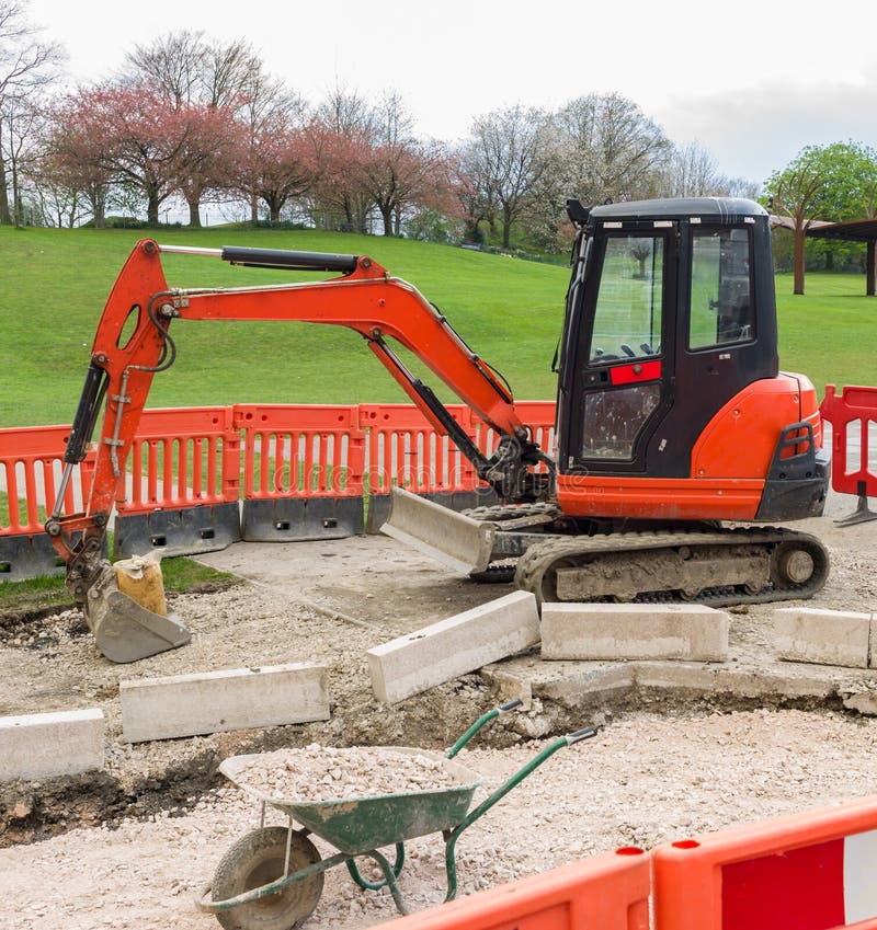 Red digger stock image. Image of power, bucket, mechanical - 95195317
