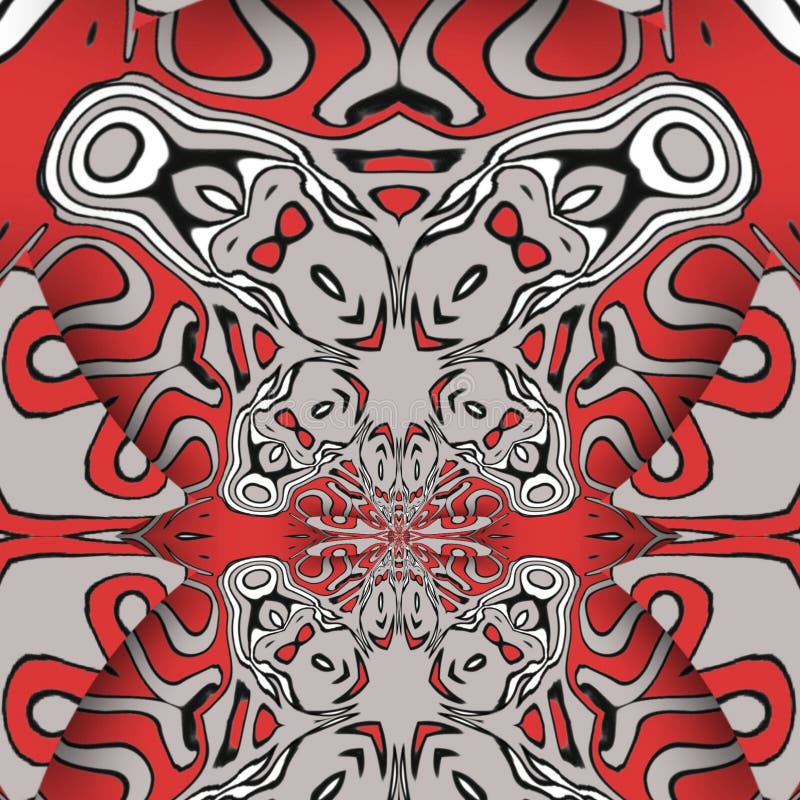 Red Abstract and Digital Art Forms Stock Illustration - Illustration of ...