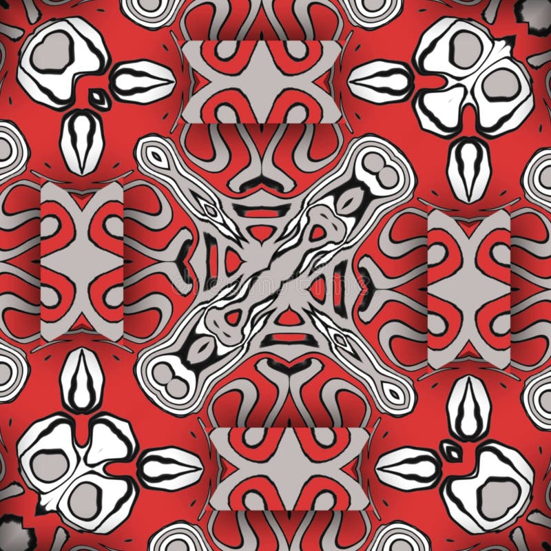 Red Abstract and Digital Art Forms Stock Illustration - Illustration of ...