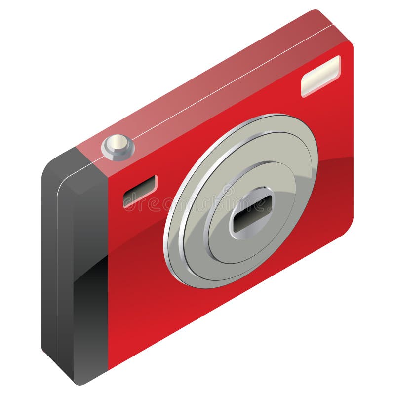 Red Compact Camera with Flourish Stock Illustration - Illustration of ...