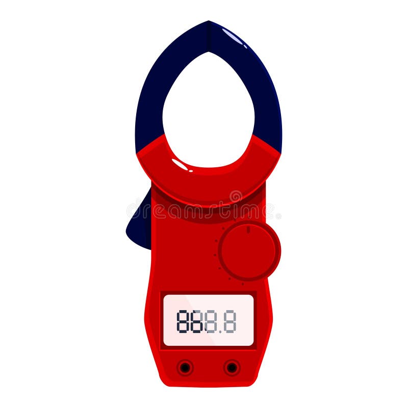 Red Digital Clamp Meter Showing Measurement Result Stock Vector ...
