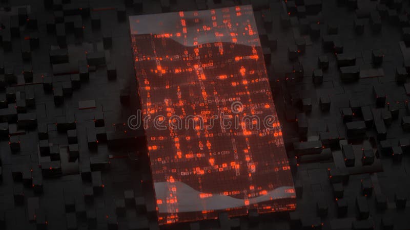 Red Digital Code 3D Render Illustration Stock Illustration ...