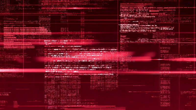 Red Digital Code Matrix Background, Abstract Technology and Data Stream Concept Stock Footage ...