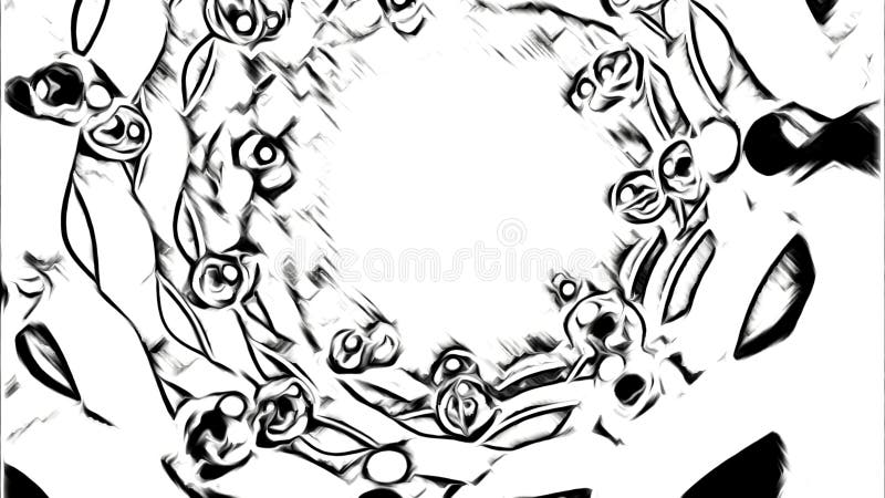 Red Digital Lines and Figures in Motion. Design. Kaleidoscopic ...