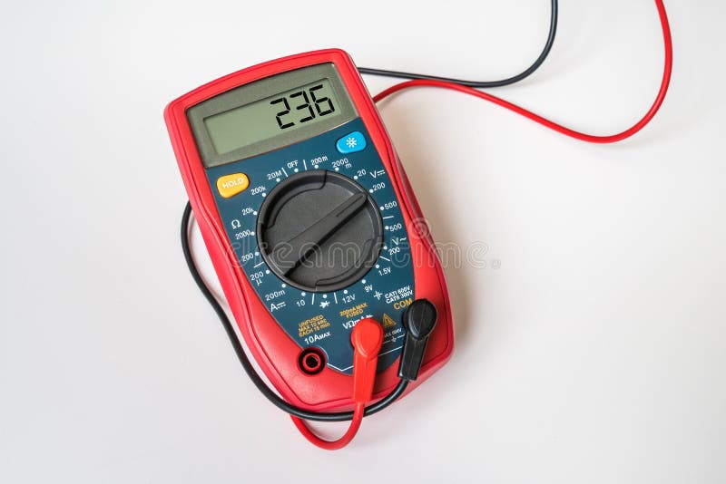 Red Digital Multimeter - Isolated on White Background Stock Photo ...