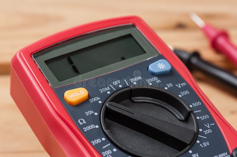 Red digital multimeter stock image. Image of multitester - 184164659