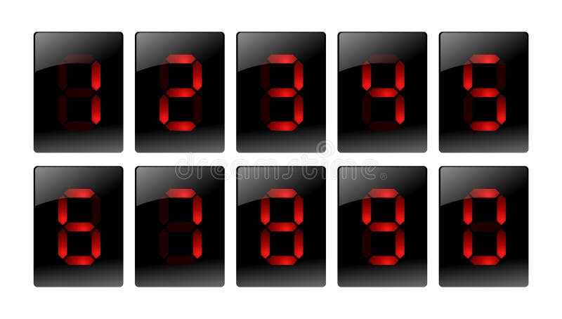 Red digital number icons stock illustration. Illustration of electronic ...