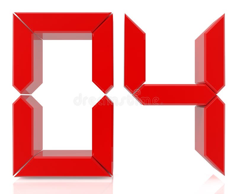 Red Digital Numbers 20 on White Background 3d Rendering Stock ...