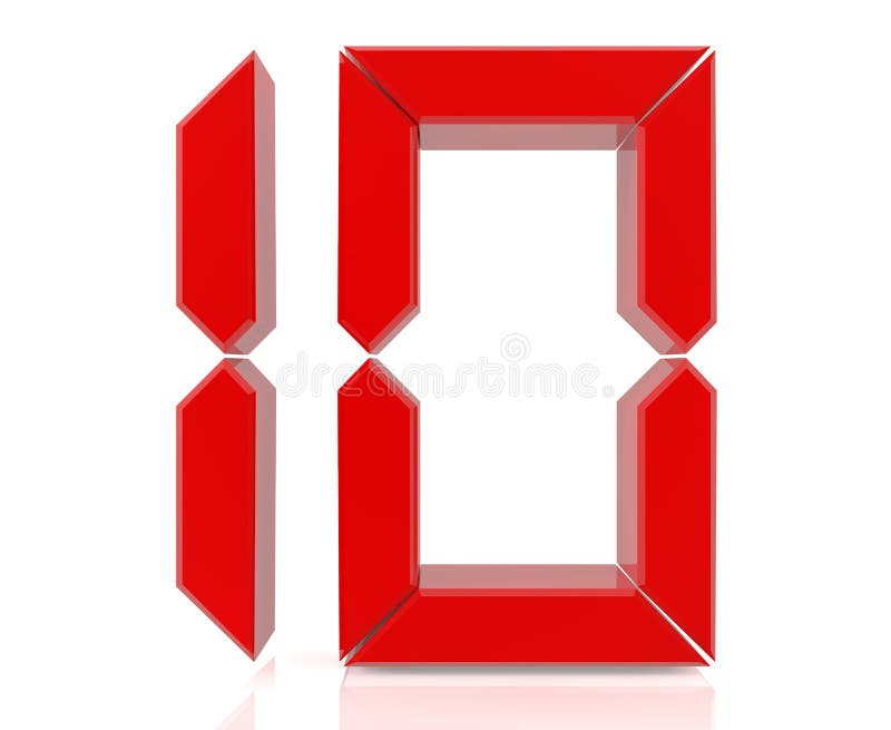 Red Digital Numbers 20 on White Background 3d Rendering Stock ...