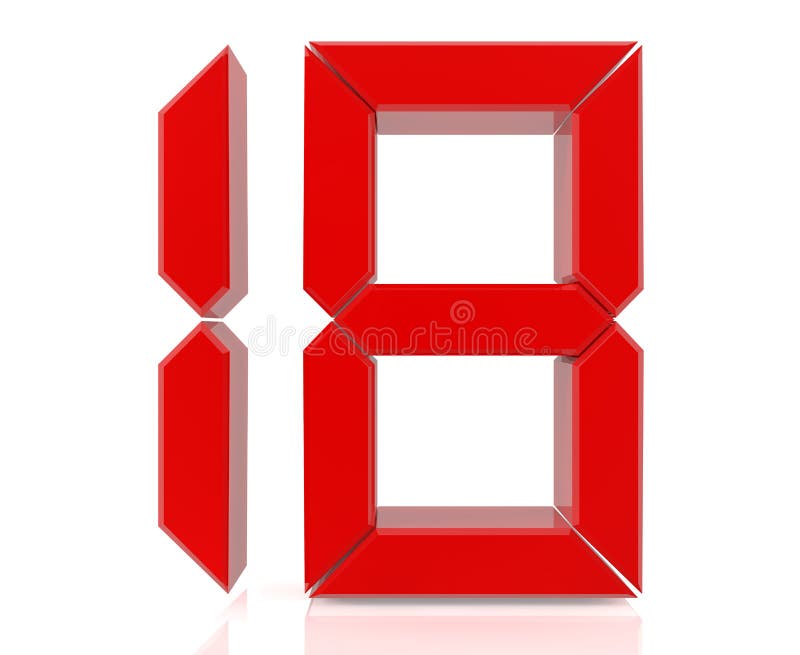 Red Digital Numbers 96 on White Background 3d Rendering Stock ...