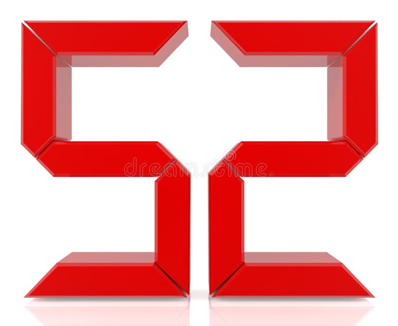 Red Digital Numbers 20 on White Background 3d Rendering Stock ...