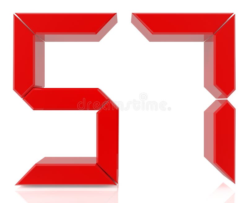 Red Digital Numbers 20 on White Background 3d Rendering Stock ...