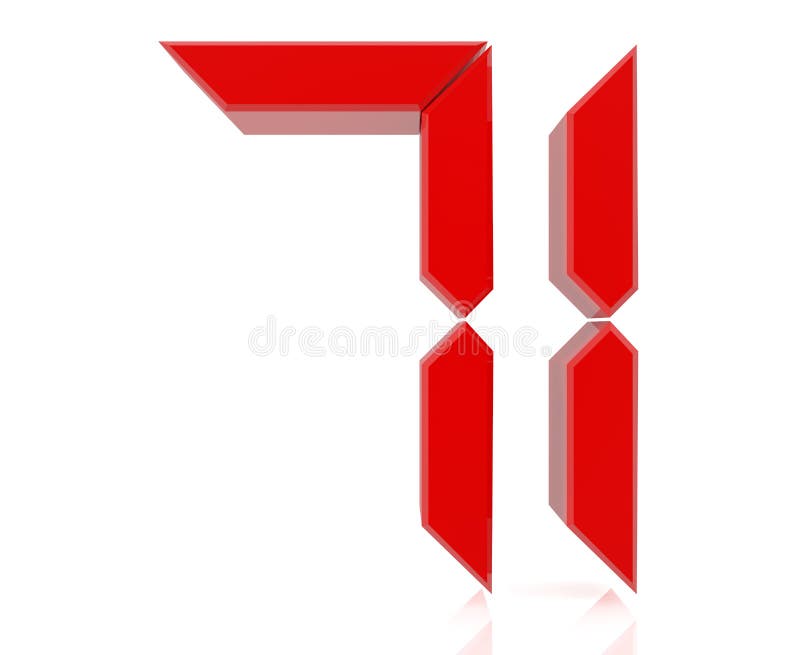 Red Digital Numbers 20 on White Background 3d Rendering Stock ...