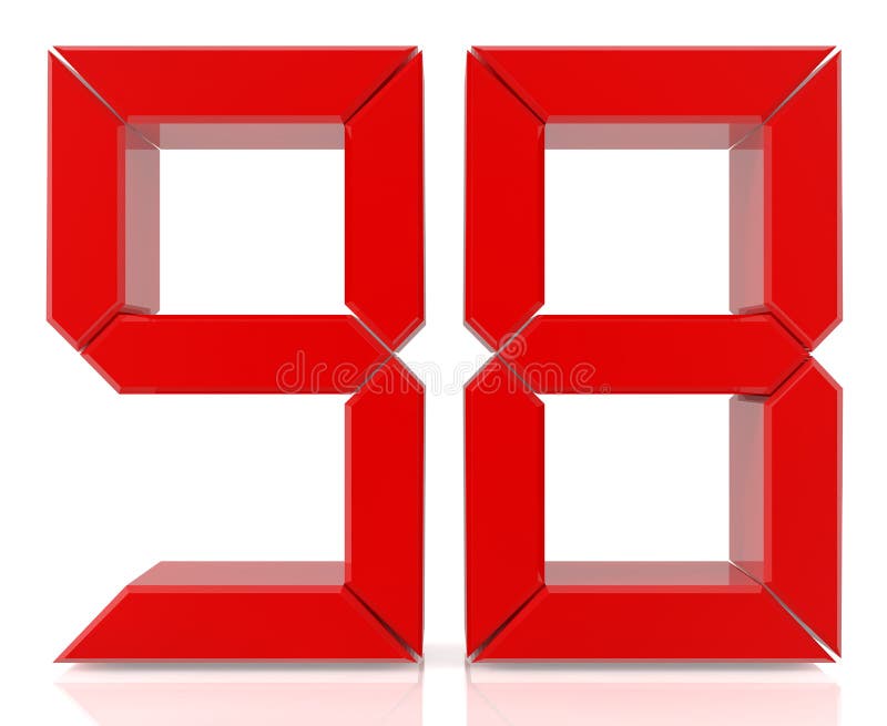 Red Digital Numbers 20 on White Background 3d Rendering Stock ...